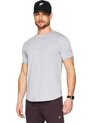 FABLETICS 24-7 Tee With Curved Hem - Classic Grey Heather