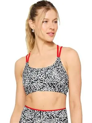 FABLETICS Principal Low Impact Bra Mixed Leopard/heated Red