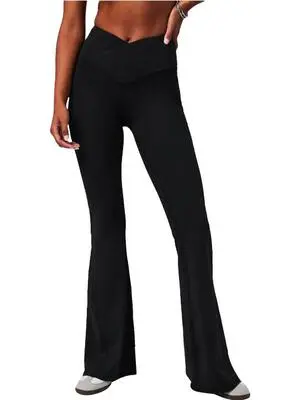 FABLETICS Oasis Pureluxe High-waisted Crossover Flare Pant - Black