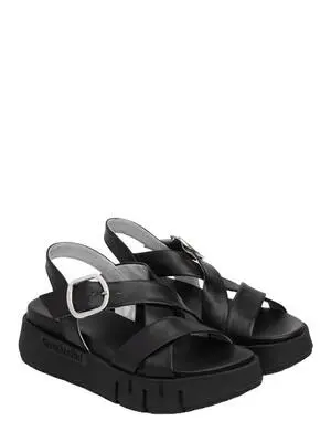 NEROGIARDINI Platform Slingback Sandals - Black