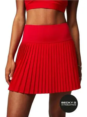 FABLETICS Pleated Mini Skirt - Heated Red