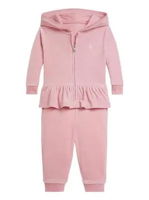 Ralph Lauren Velour Hoodie And Joggers Set - Surfside Rose