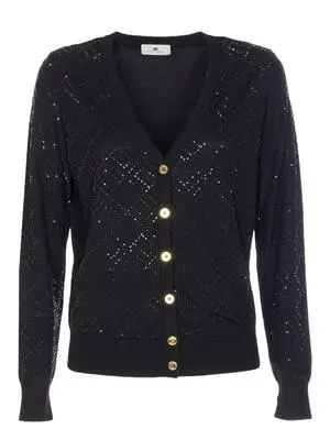 Elisabetta Franchi Cardigan With Button Closure - Black