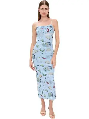 BAILEY ROSE Printed Midi Dress - Powder Blue