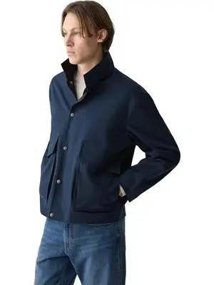 Theory Utility Jacket In Cotton Blend Baltic