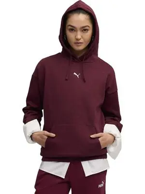 PUMA Essentials Oversized Hoodie Red