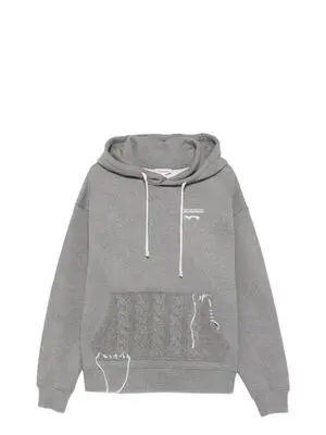 CHARLES JEFFREY Cable-knit Pocket Hoodie - Grey