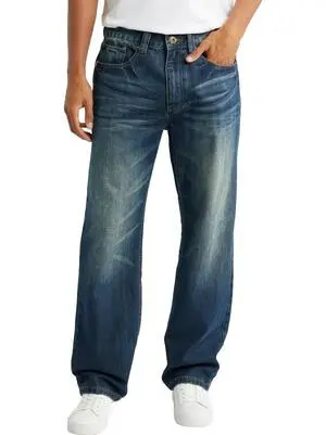 LEVEL 7 Relaxed Straight-leg Jeans - Unique Blue