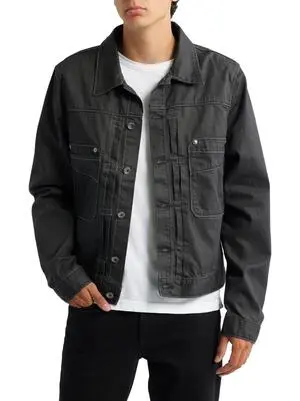 LEVEL 7 Coated Denim Jacket - Black