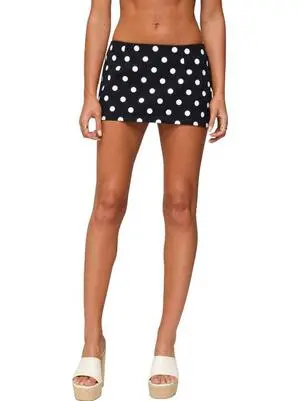 EDIKTED Noreen Polka Dot Low Rise Skort - Black-and-white