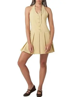 FIND ME NOW Mae Halter Minidress - Beige/khaki