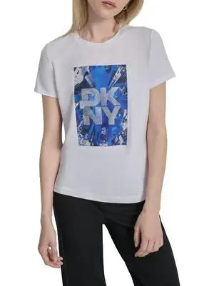 Dkny Skyscraper Graphic T-Shirt White