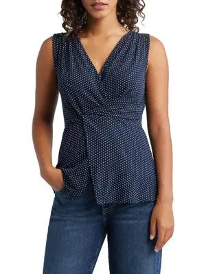 LOVEAPPELLA Twist Front Sleeveless Top