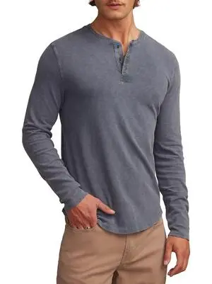 Lucky Brand Weekend Long Sleeve Slubbed Henley - Flint Stone