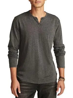 Lucky Brand Venice Burnout Henley - Jet Black