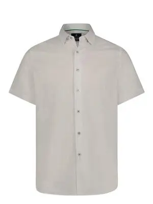 LUCHIANO VISCONTI Circle Print Short Sleeve Shirt - White