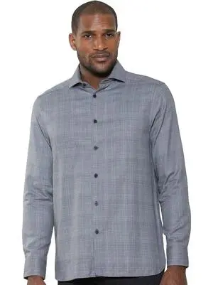 LUCHIANO VISCONTI Tri Color Basket Weave Shirt - Charcoal