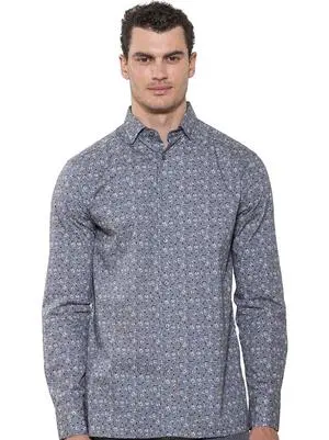 LUCHIANO VISCONTI Floral Print Shirt - Smoke