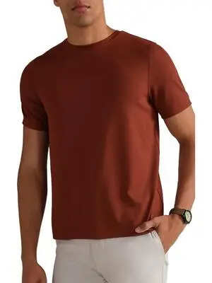 RHONE Waffle Tech Crew T-shirt Cinnamon Red