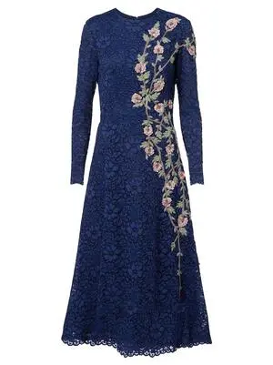 Costarellos Marlena Embellished Lace Cocktail Dress - Blue