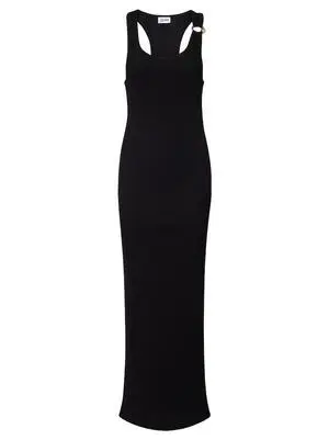 JEAN PAUL GAULTIER Jean Paul Gaultier "Piercing" Cotton Jersey Maxi Dress Black