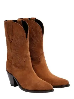 GOLDEN GOOSE Wish Star 70 Suede Cowboy Boots - Brown