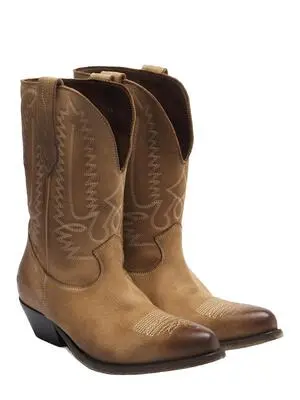 GOLDEN GOOSE Golden Goose Wish Star Leather Cowboy Boots Beige