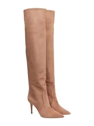 GIANVITO ROSSI Hansen 85 Leather Knee-high Boots - Beige