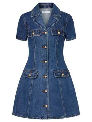 SELF-PORTRAIT Denim Shirt Dress - Blue