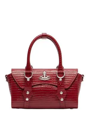 VIVIENNE WESTWOOD Bettina Mini Croc-effect Leather Tote - Red
