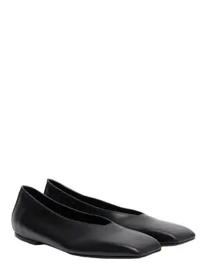 Rick Owens Leather Ballet Flats - Black