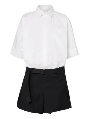 Sacai Poplin Minidress - White