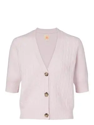 Jardin Des Orangers Cable-knit Cashmere-blend Cardigan - Pink