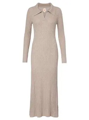 Jardin Des Orangers Knitted Cashmere Polo Dress - Beige