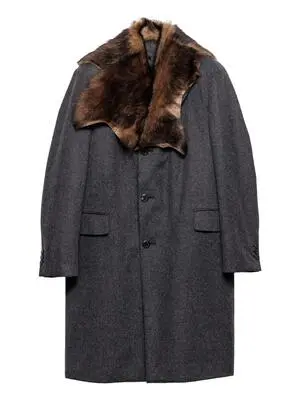 Prada Single-breasted Wool Coat - Grey