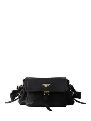 Prada Explore Medium Nappa Leather Shoulder Bag With Flap - Black