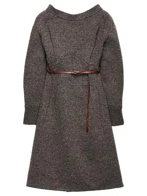 Prada Mouliné Wool Dress - Slate Gray/hemp