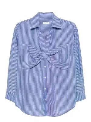 Sandro Bow-detail Striped Shirt - Blue