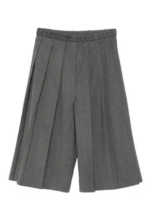 Sandro High-rise Pleated Shorts - Grey