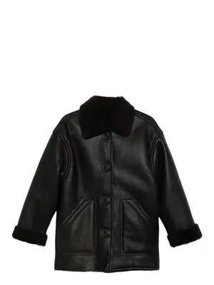SANDRO Leather Short Coat