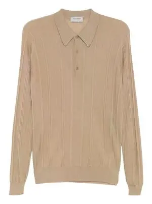 John Smedley Smed Knit Polo Shirt - Neutrals