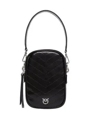 Pinko Chevron-quilted Leather Mini Bag - Black