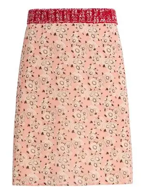 PRADA Floral Georgette Midi Skirt