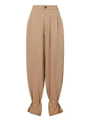 DARKPARK Phebe Cuffed Wide-leg Wool-blend Trousers - Beige