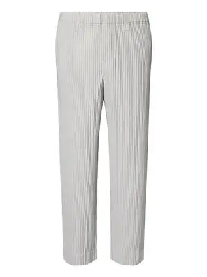 Issey Miyake Basics Pleated Knitted Trousers - Lt.gray