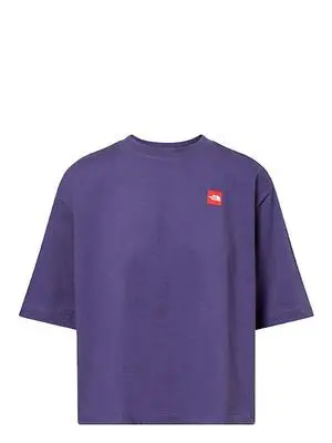 The North Face Cropped Cotton-jersey T-shirt With Brand Patch - Eternal Purple