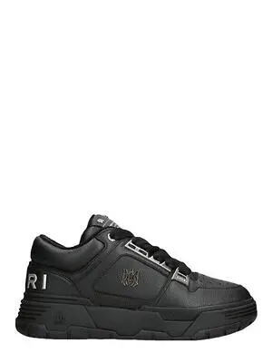 Amiri Metallic Ma-1 Leather Trainers - Black