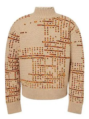 Dries Van Noten Patterned Wool-blend Jumper - Beige