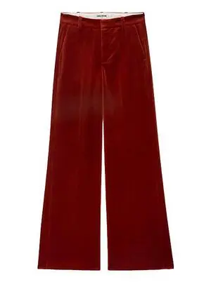 Zadig&Voltaire Wide-leg Cotton-velvet Trousers - Burn