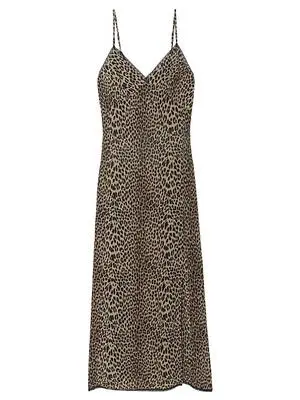 Zadig&Voltaire Leopard-print Woven Midi Dress - Leaves